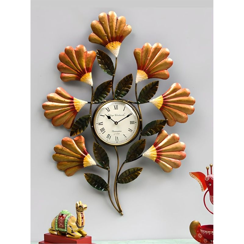 Buy The Art House CL348 28 x 22cm Multi-Color Round Metal Wall Clock Online