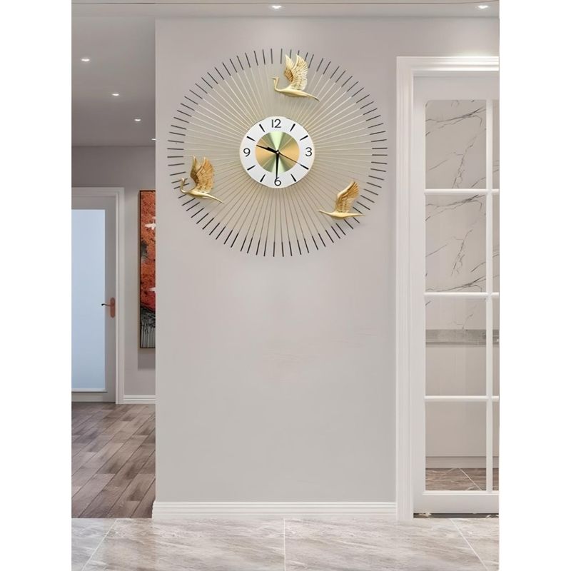 Buy The Art House CL478 27 x 27cm Gold and White Round Metal Wall Clock ...