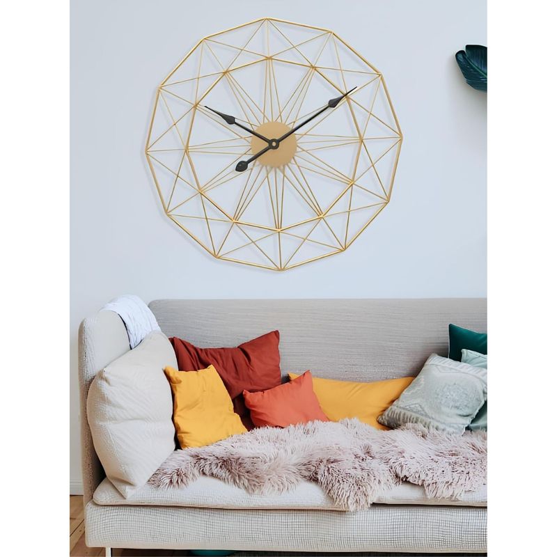 Buy The Art House CL582 48 x 48cm Gold Round Metal Wall Clock Online