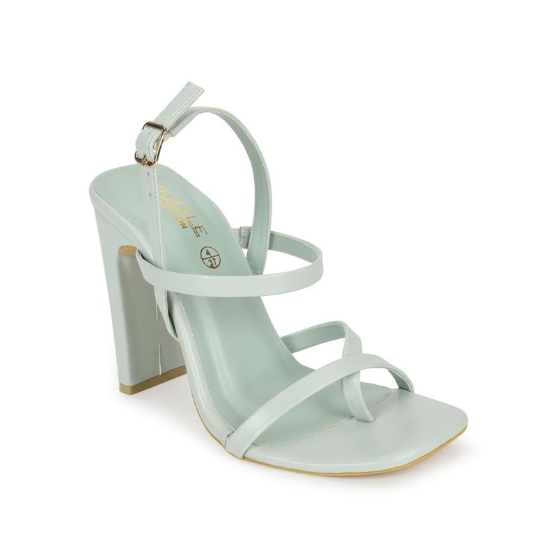 Buy Truffle Collection Green Solid Heels Online