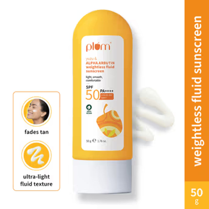 Buy Plum Yuzu & Alpha Arbutin Weightless Fluid Sunscreen SPF 50 PA ...