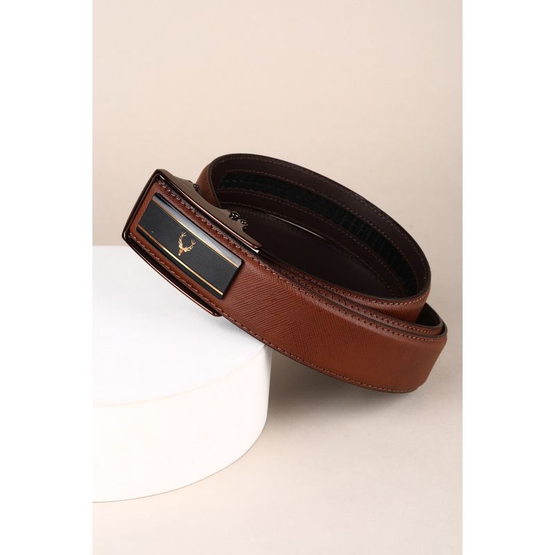 Buy Allen Solly Men Brown Textured Formal Belt Online