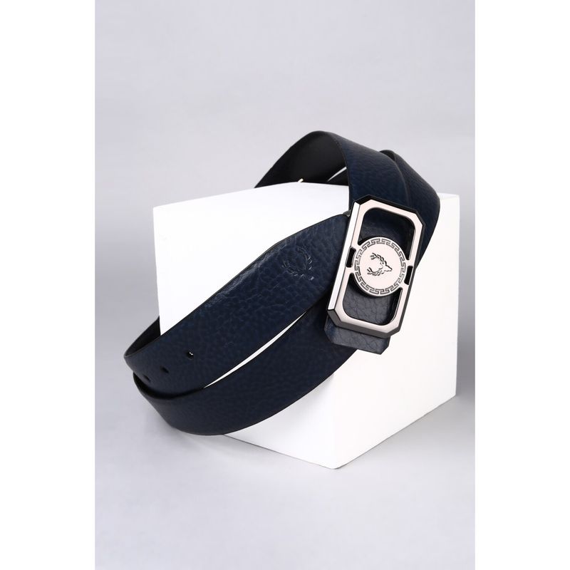 Buy Allen Solly Men Navy Blue Textured Formal Belt Online