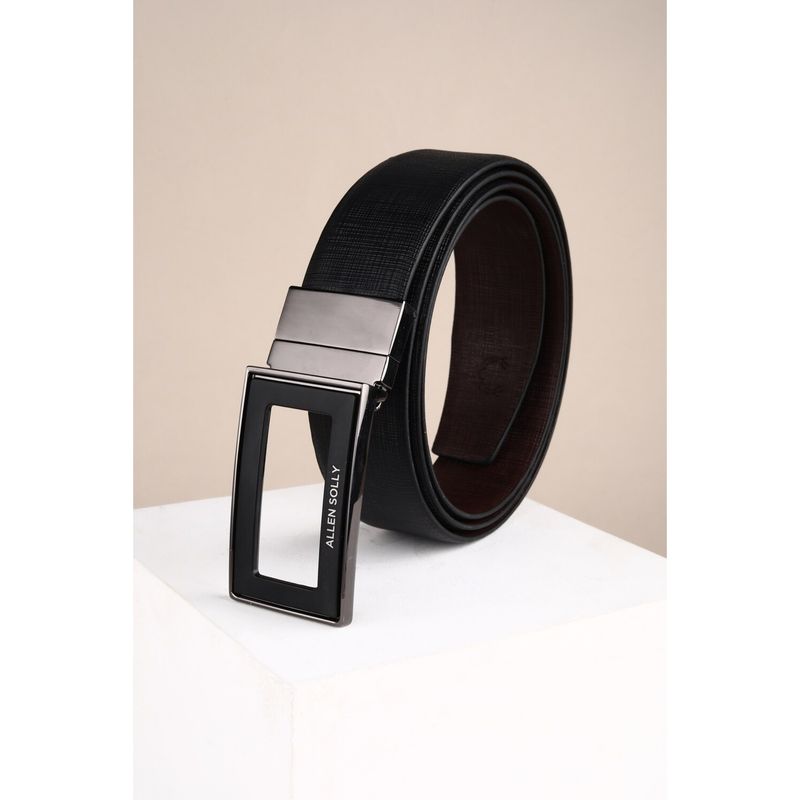 Buy Allen Solly Men Black Textured Formal Belt Online