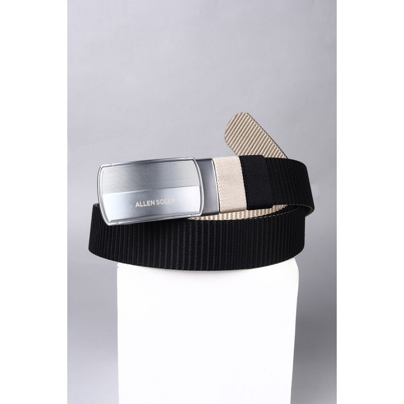 Buy Allen Solly Men Black Textured Casual Belt Online