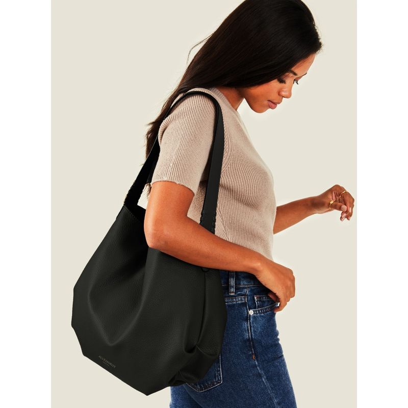Buy Accessorize London Women Black Slouch Shoulder Bag Online