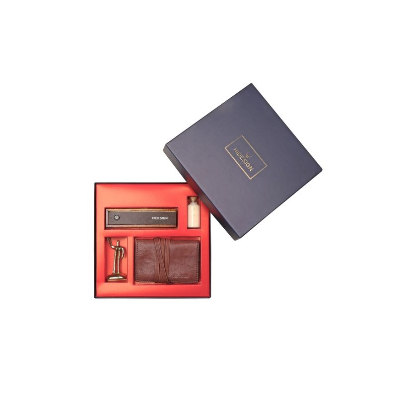 Buy Hidesign La Fete 03 Kalahari Brown Unisex Desk Combo Online