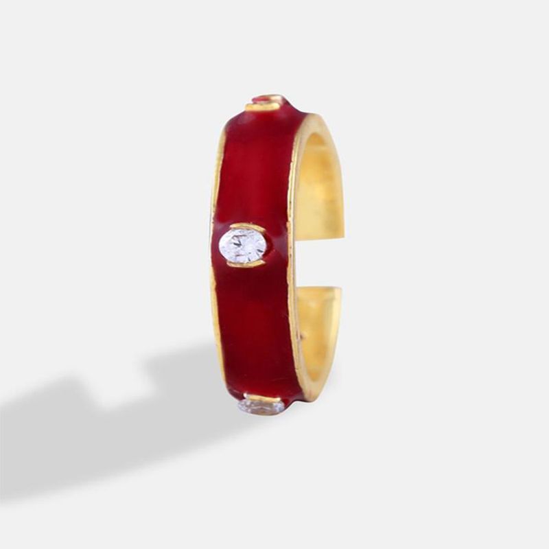 Buy Tipsyfly Maroon Enamel Ring Online