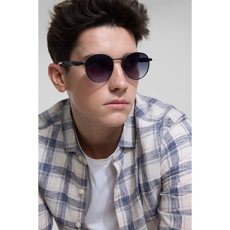 Buy Snitch Stylish Round Black Grey Sunglasses Online
