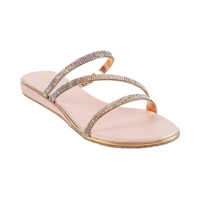 Buy Metro Womens Rose Gold Flat ChappalsMetro Rose Gold Synthetic ...
