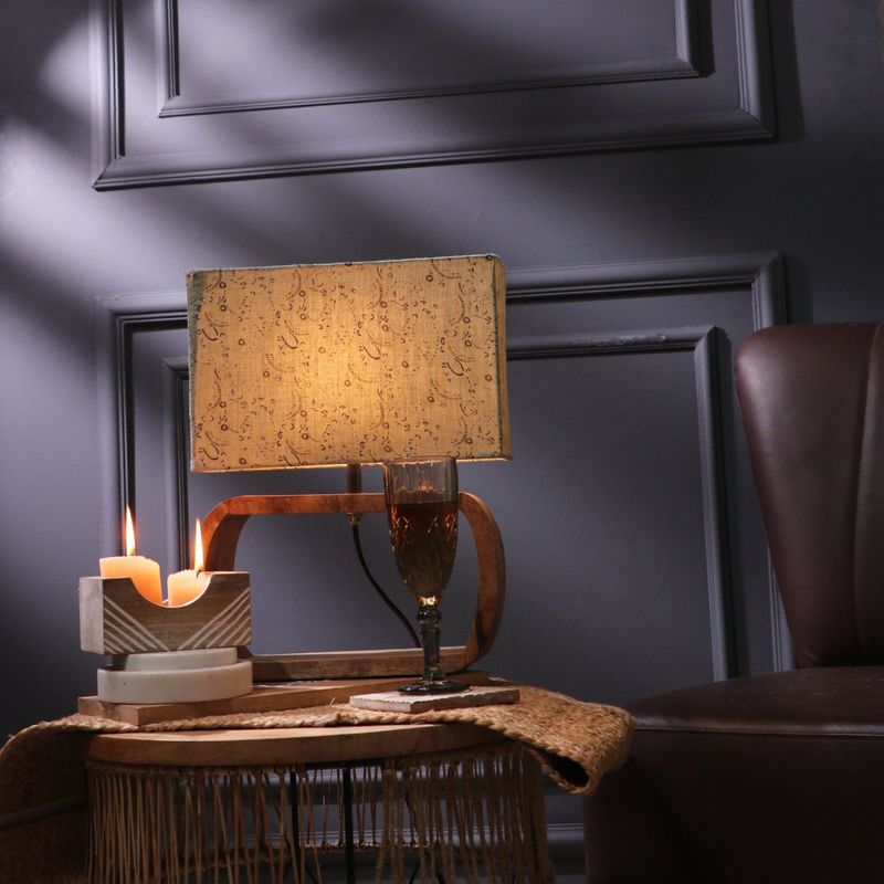 Buy The Decor Mart Rectangular Lamp with Pastel Green Shade Online