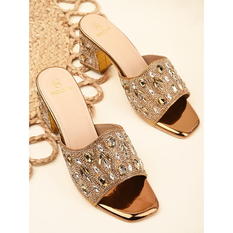 Buy ROCIA By Regal Antique Gold Womens Heavy Diamond Encrusted High ...