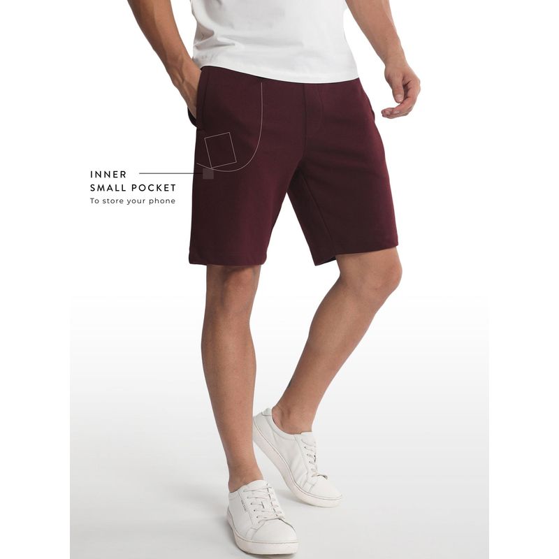 Buy Rare Rabbit Abbys Primary Maroon Shorts Online