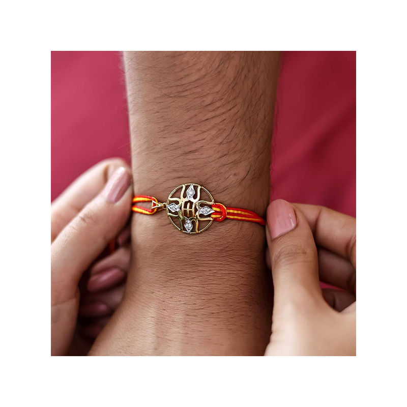 Buy KuberBox 14K Gold Shiva, Religious (Hindu) Rakhi Cum Pendant Online