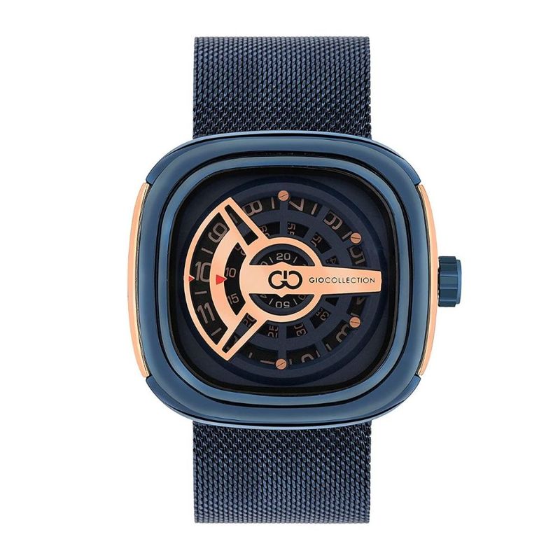 Buy Gio Collection Men's Blue Square Analogue Watch Online