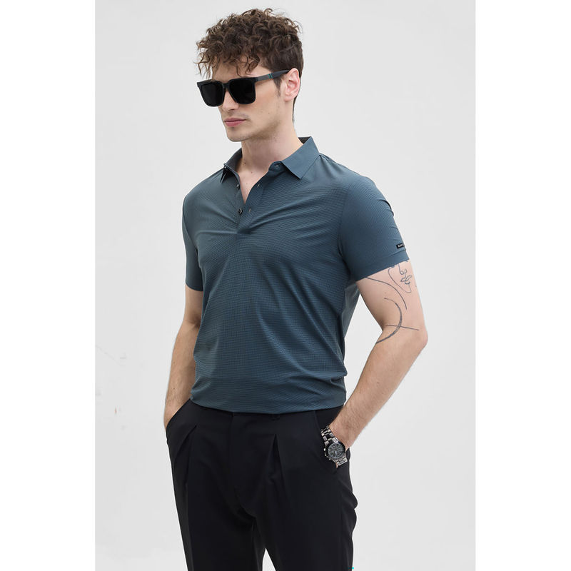 Buy Snitch Blue Technical Stitchless Polo T-Shirt Online