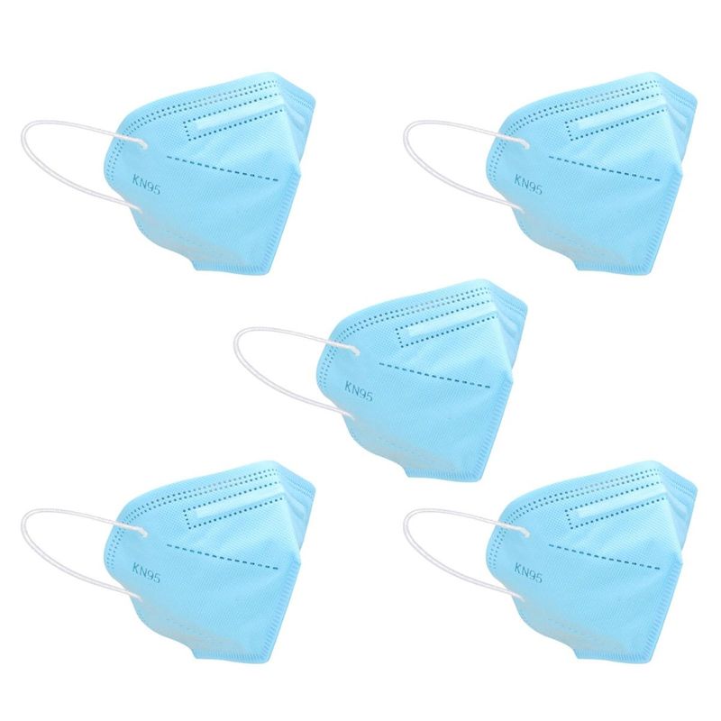 Fabula Pack of 5 KN95/N95 Anti-Pollution Reusable 5 Layer Mask (Blue ...
