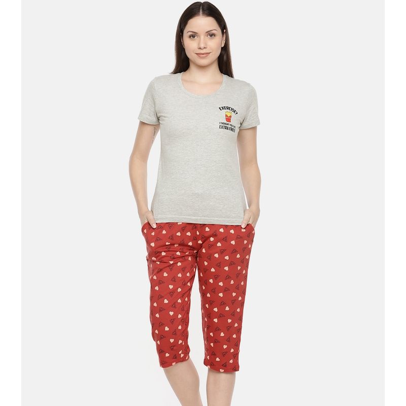 Slumber Jill Burger & Fries Berry Red Capri Set - Multi-Color: Buy ...