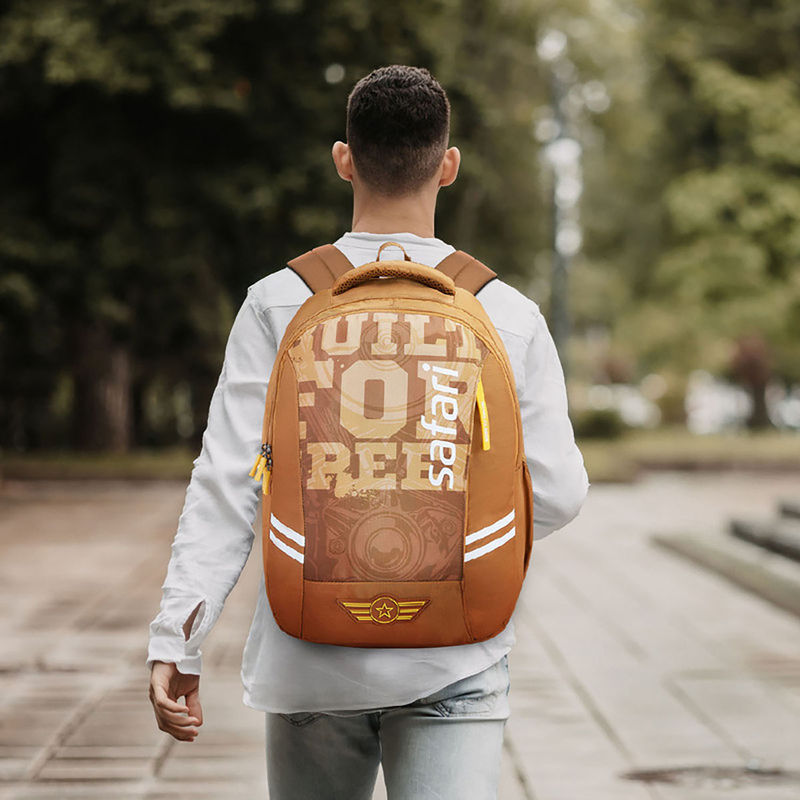 Buy Safari Unisex Duplex Printed Tan Backpack (L) Online