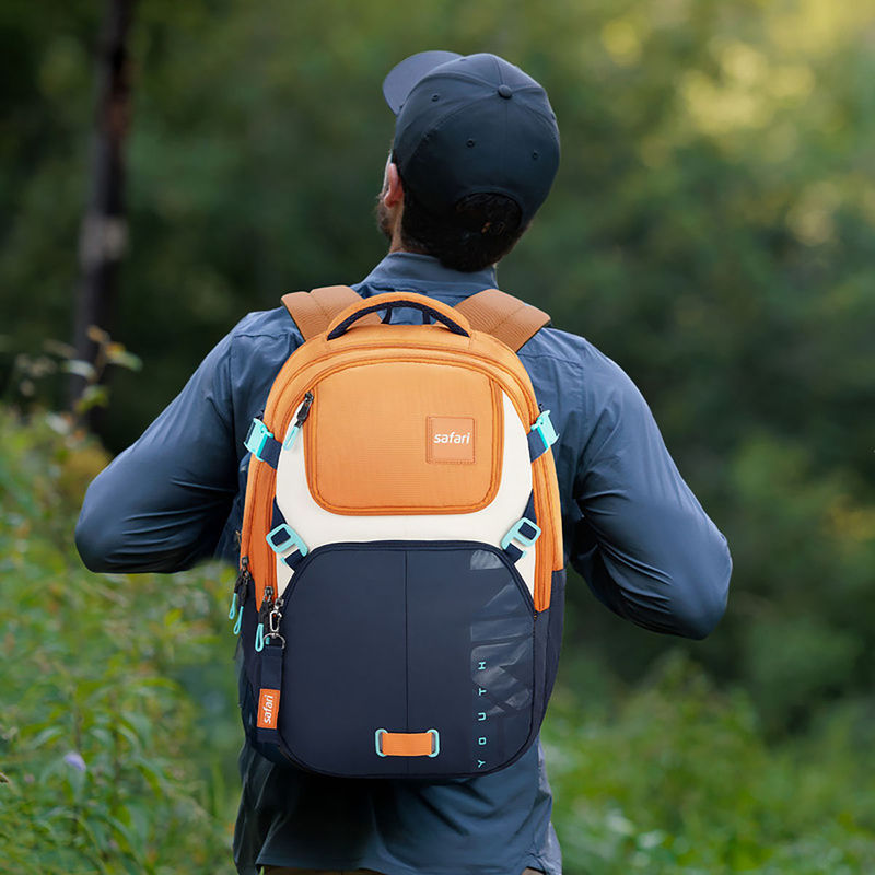Buy Safari Unisex Expand Colorblock Rust Backpack (L) Online