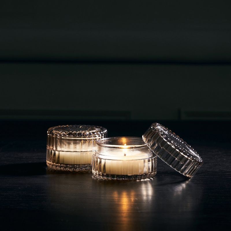 Buy Pure Home + Living Set of 2 - Dark Brown Textured Glass Wax Filled ...