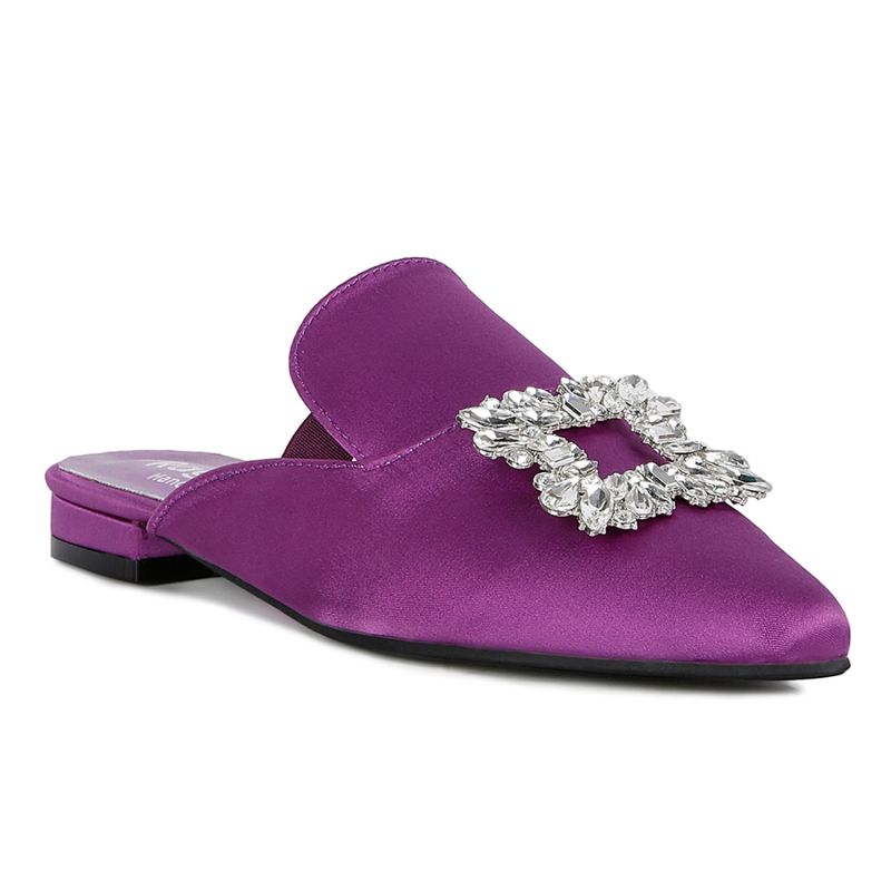 Buy Rag & Co Embellished Purple Mules Online