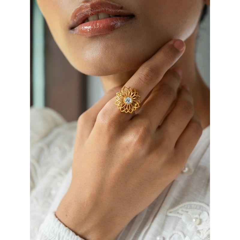 Buy Shaya by CaratLane Queen of Influence Ring in Gold Plated 925 ...