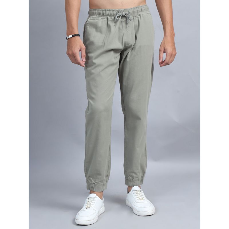 Buy SILISOUL Men Grey Regular Fit Solid Cotton Trousers Online