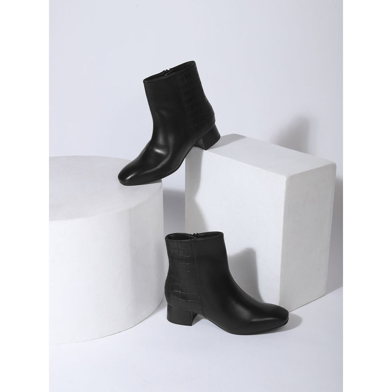 Buy Truffle Collection Black Solid Boots Online