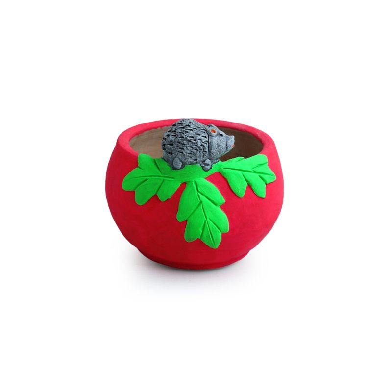 Buy ExclusiveLane Hedgehog Haven Handmade and Hand Painted Planter Pot ...