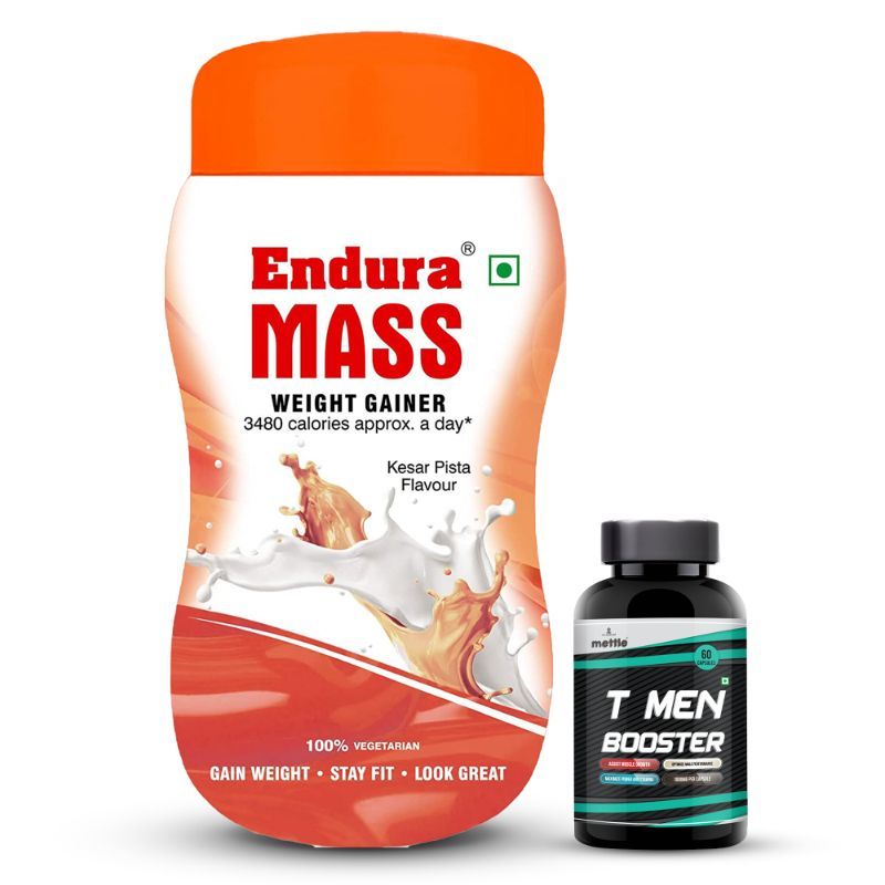 Buy Endura Mass Weight Gainer Kesar Pista Flavour With Mettle ...