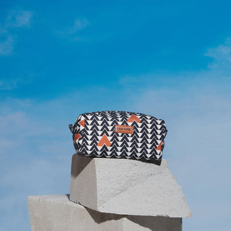 Quirky Black & White Geometric Kate Rectangular Travel Pouch: Buy ...