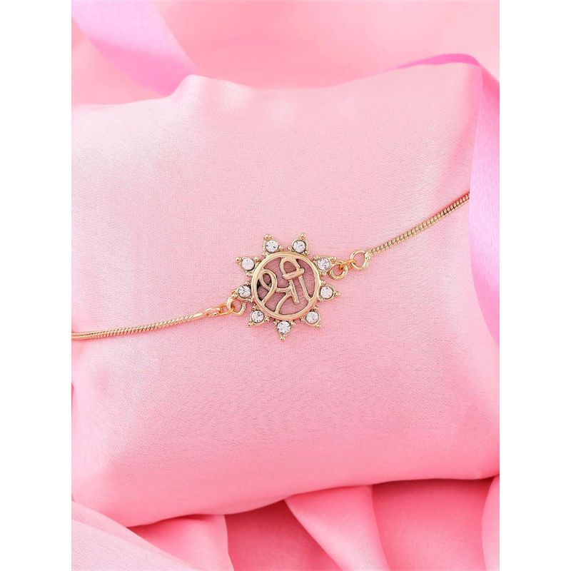 Buy Estele Gold Plated Shubh Shree Bracelet with Austrian Crystals for ...