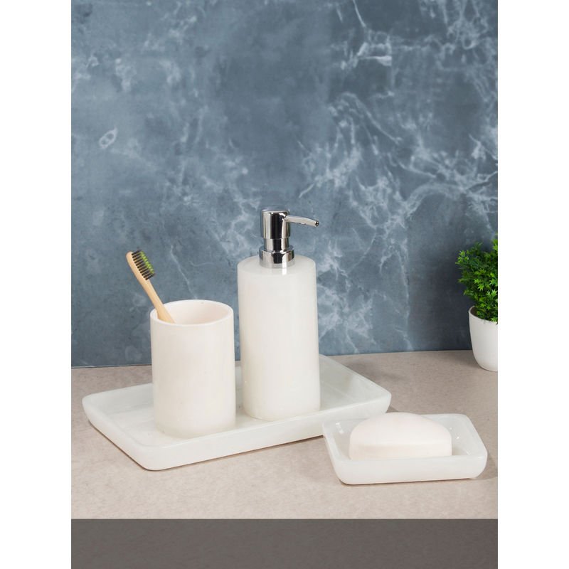 Buy OBSESSIONS Set of 4 Pc Polyresin Bathroom Set, Ivory Online