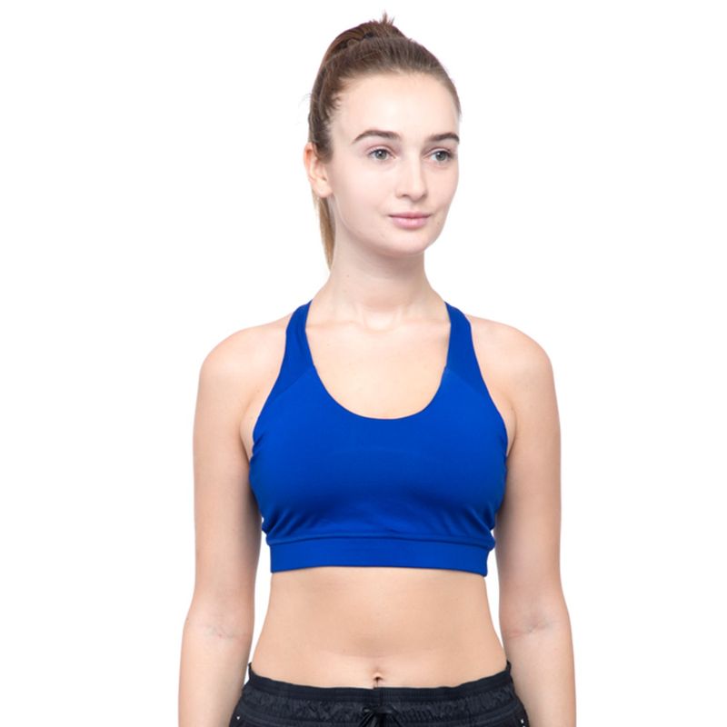 Buy Reebok Wor Bra - Padded Solid Blue Training Bra Online