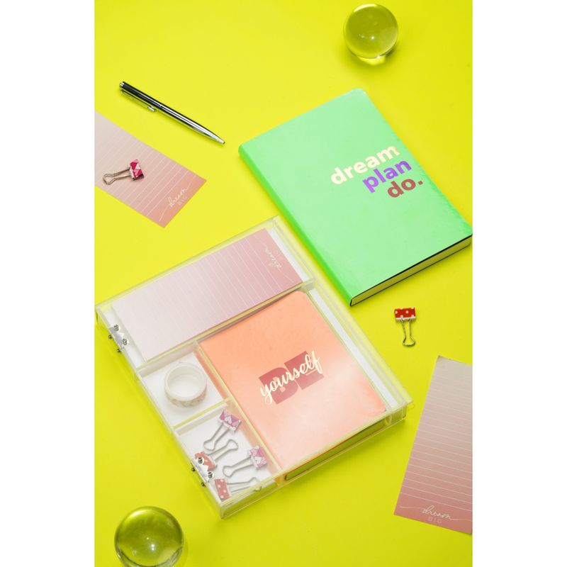 Buy Writenery Neon Orange Notebook with Pink Stationery Kit & Neon ...