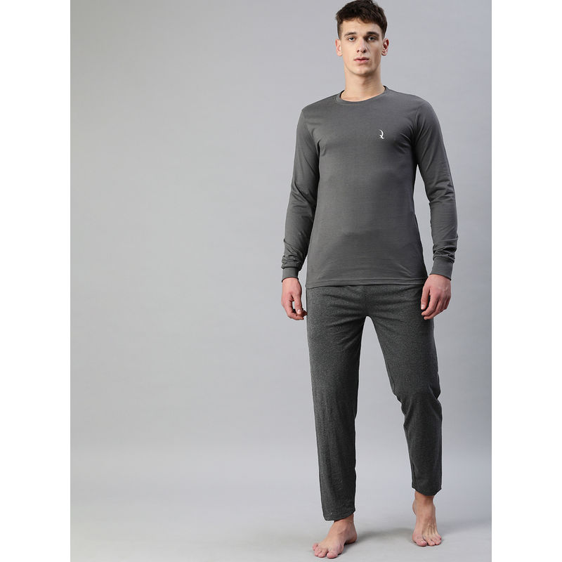 Quarantine Men's Solid Night Suit - Grey: Buy Quarantine Men's Solid ...