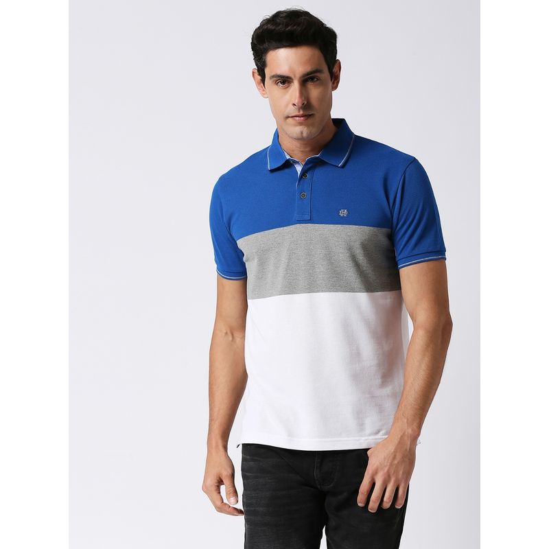 Buy Dragon Hill Half Sleeves Royal Blue & Multi-color Pique Colour ...