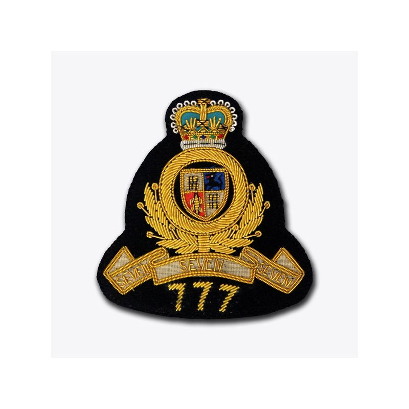 Buy BadgePack Designs Hand Embroidered Golden Bullion 777 Badge Online