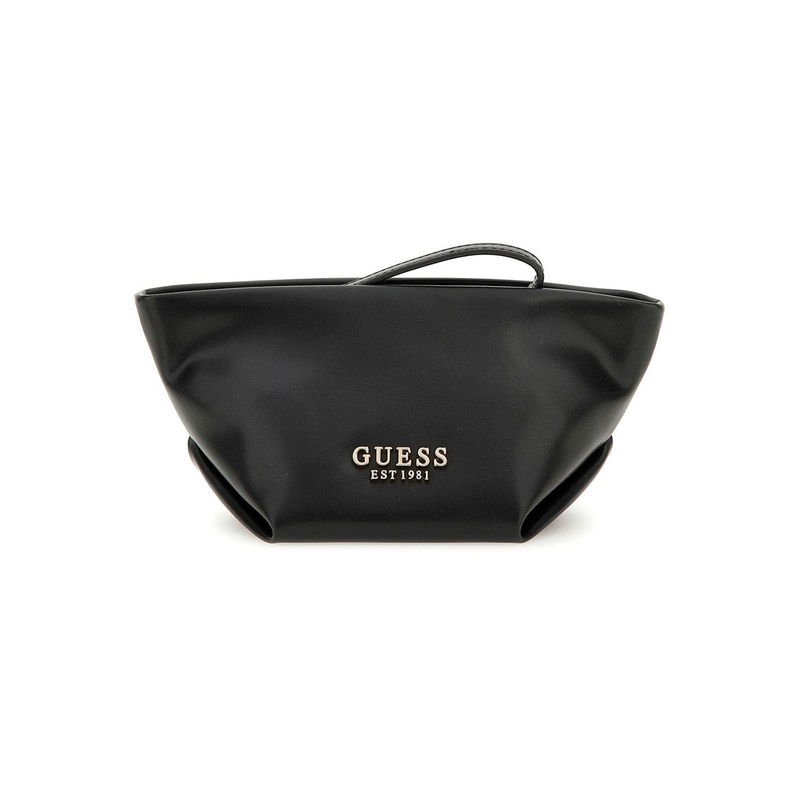 Buy Guess Black Solid Eco Evaine Makeup Pouch Online