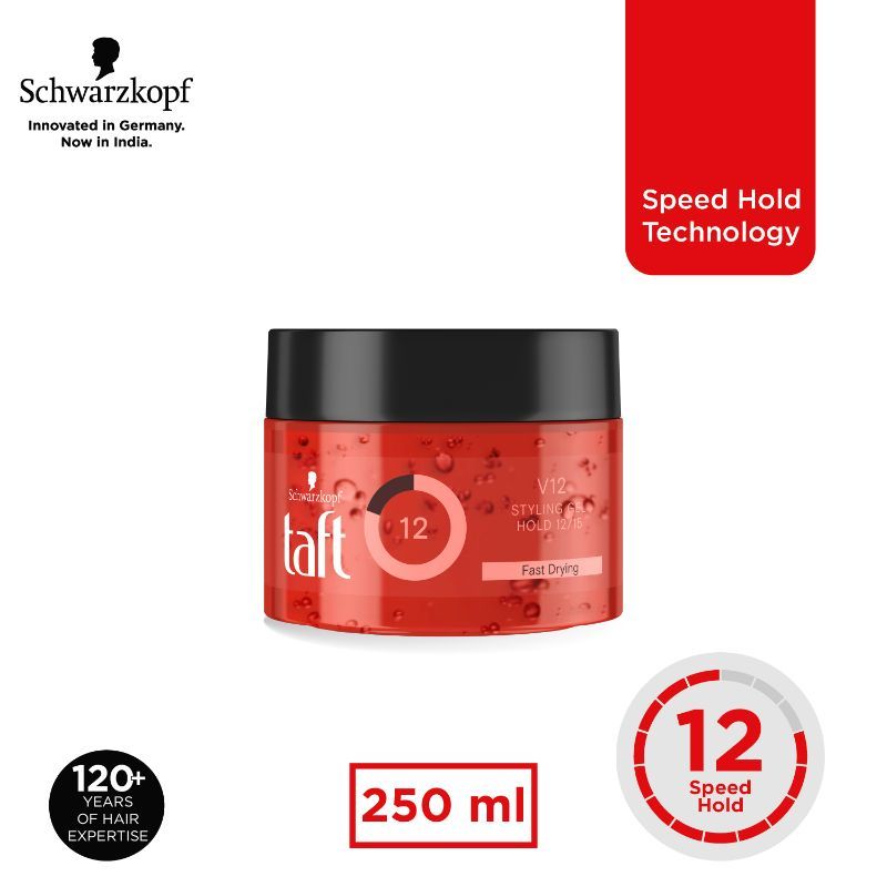Buy Schwarzkopf TAFT Power V12 Hair Gel With Speed Hold Technology, Non ...