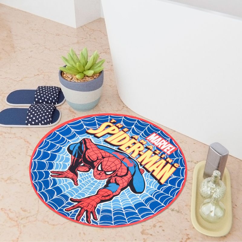 Buy Kuber Industries Round Marvel Spiderman Bath mat With Red Border ...