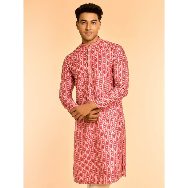 Buy Diwas by Manyavar Red Elegance Kurta for Men Online