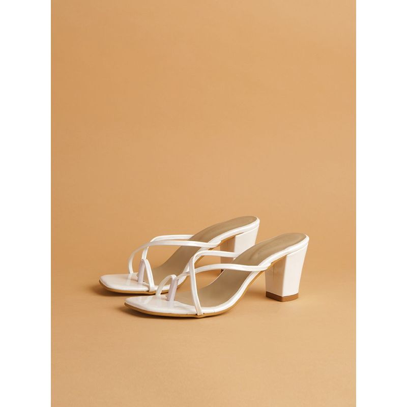Buy Eridani Solid White Valensia Heels Online