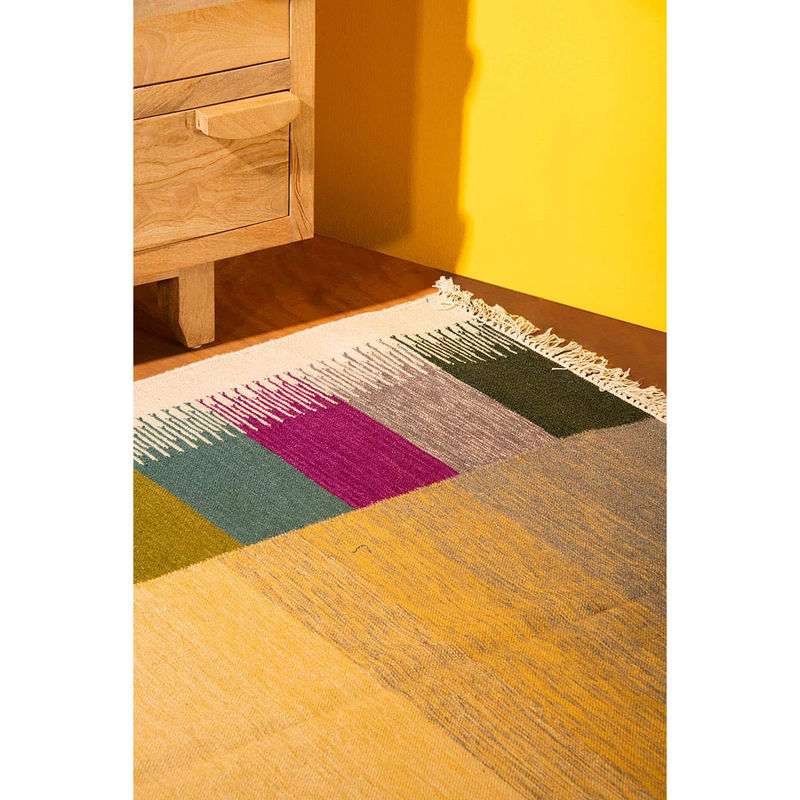 Buy Freedom Tree Ombre Ikkat Blocks Pure Cotton And Wool Green Woven ...