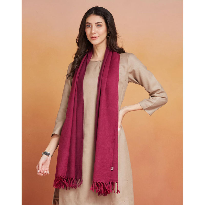 Buy Fabindia Wine Wool Stole Online