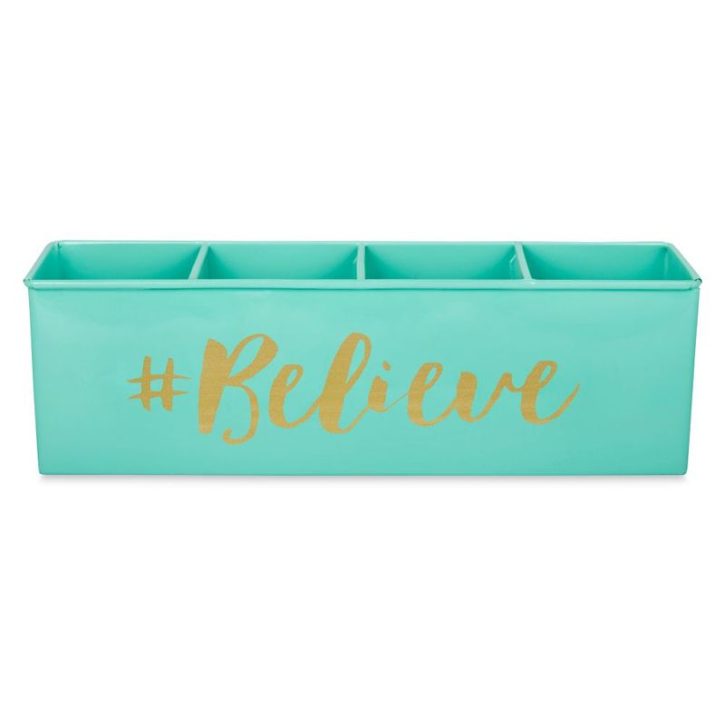 Buy Living With Elan Believe 4 Compartment Desk Organizer-Aqua Online