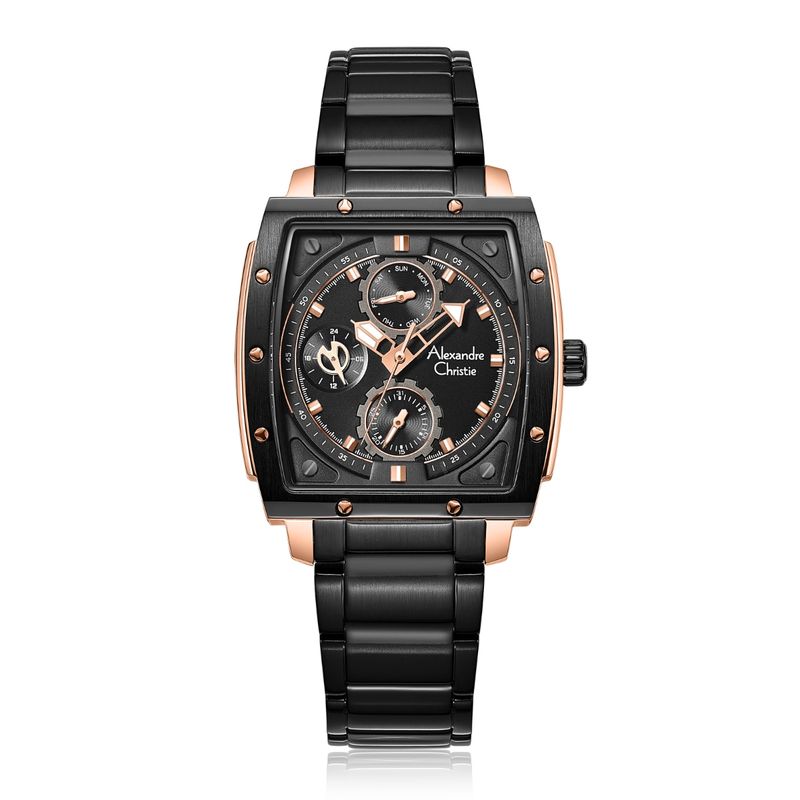 Buy Alexandre Christie AC 6376 BFB Multi Function Watch For Women-Rose Gold Black Online