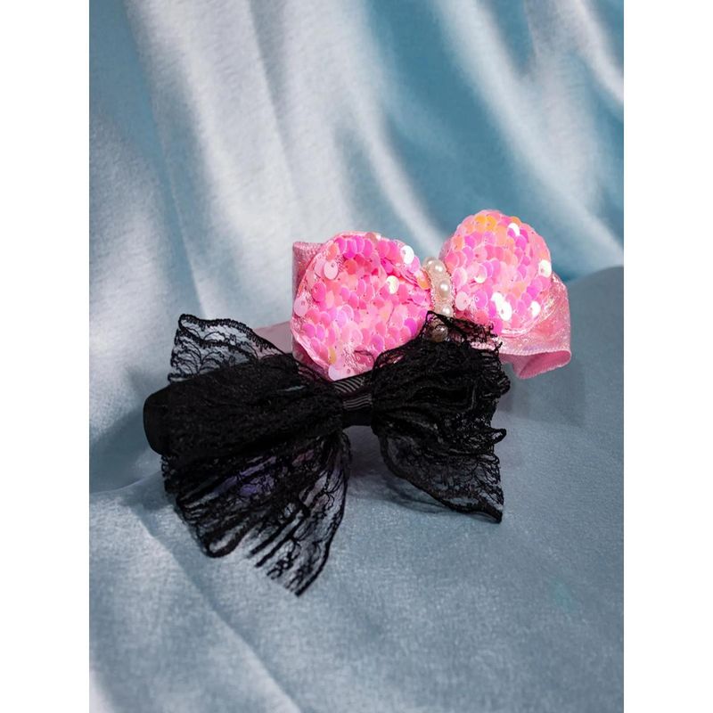 Buy Jewelz Glitter Bow with Pearl Bead and Net Bow Hair Band (Pack Of 2 ...