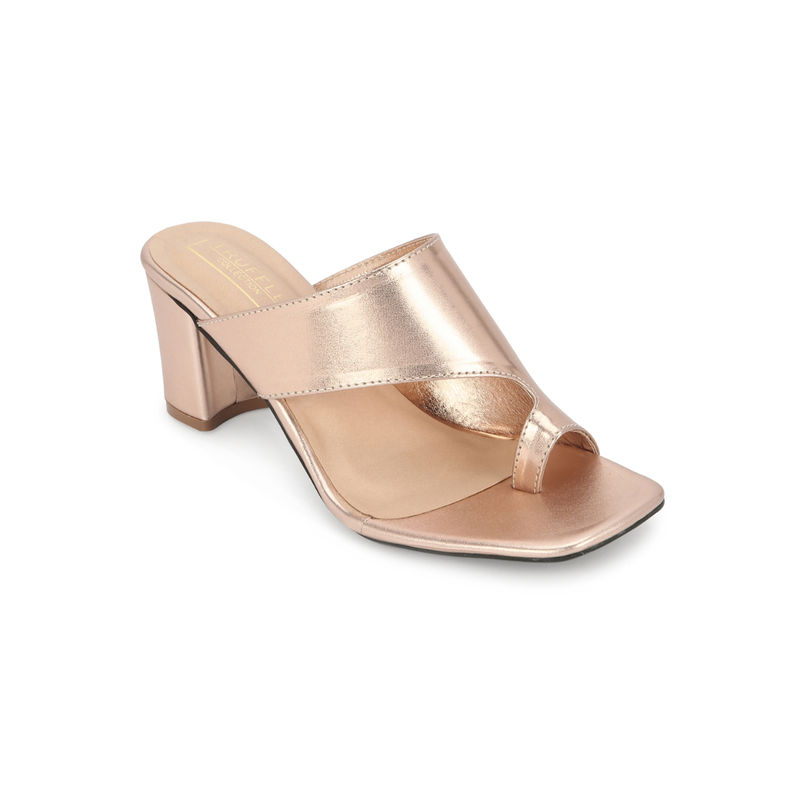 Truffle Collection Rose Gold Pu Square Toe Mules: Buy Truffle ...
